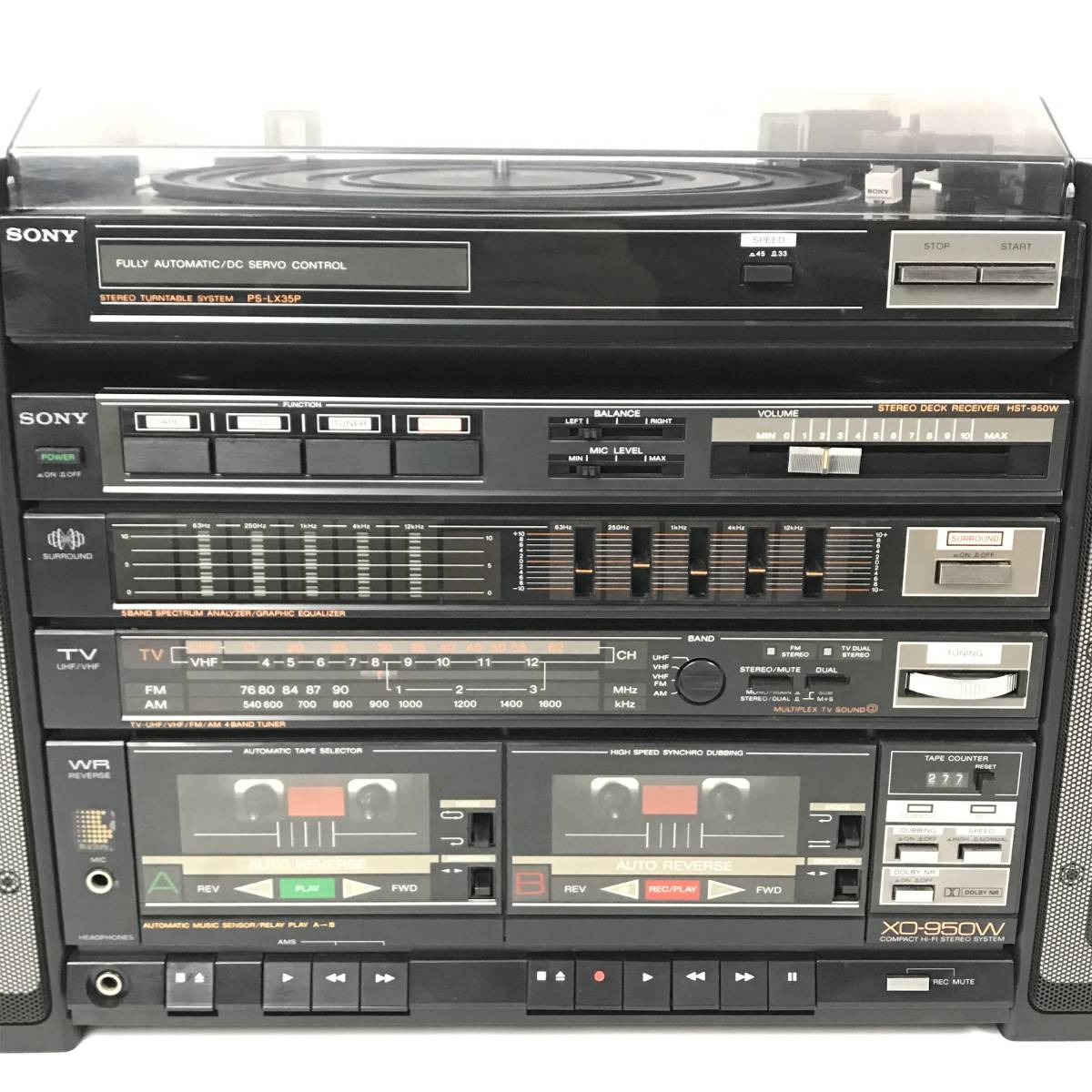 SONY ソニー システム コンポ カセット レコード XO-950W HST-950W PS-LX35P APM-D950AV スピーカー ...