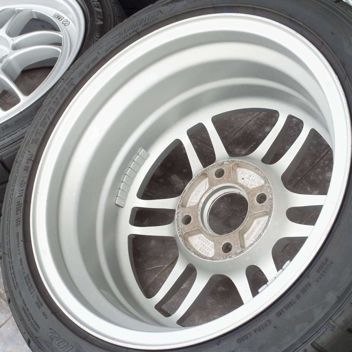ENKEI RPF1 16インチ 7J +43 4H 114.3 & 22年製バリ山 DUNLOP DIREZZA DZ102 205 ...