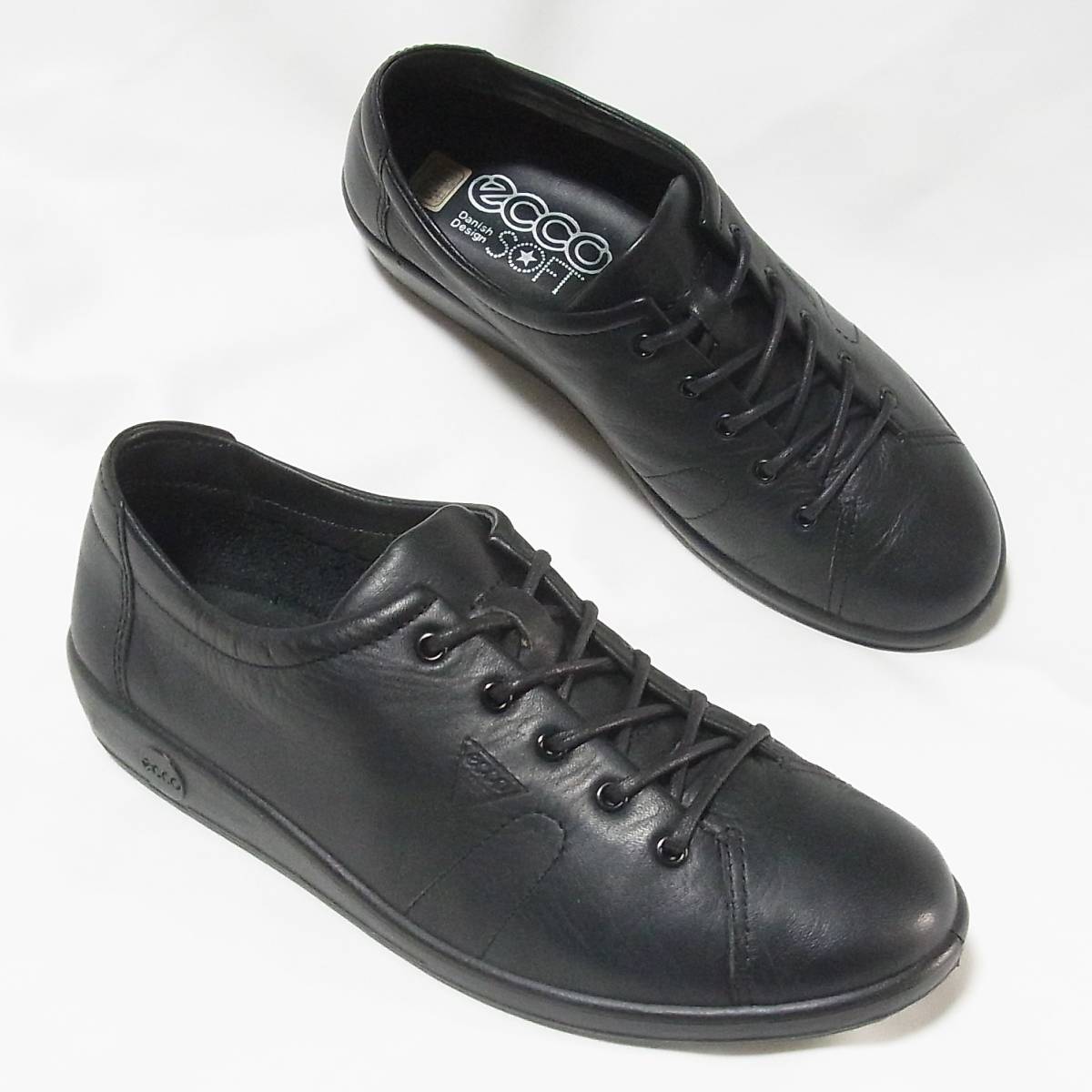 ECCO エコー SOFT 柔らかレザー 本革 タウンシューズ 38/24.5cm/2E 黒 ブラック ウォーキングシューズ 洗浄済(ウォーキングシューズ)｜売買されたオークション情報 ...