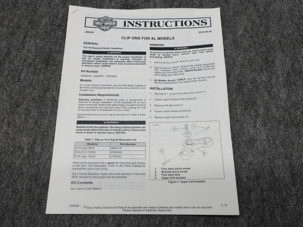 スポーツスター 16- 純正 セパハン クリップオン ハンドルバーキット 55800668 返品可 60サイズ X120204H T01K ...