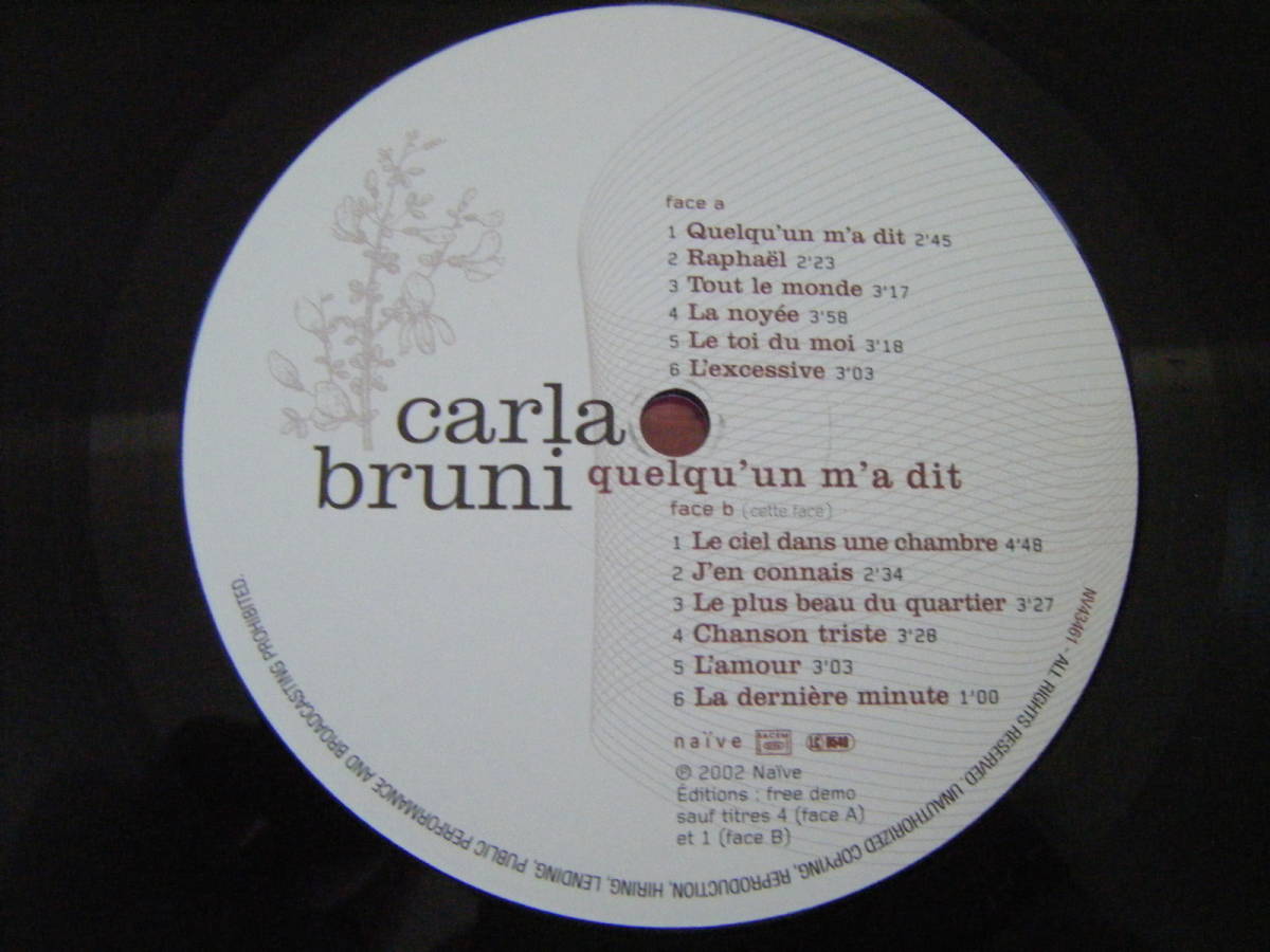 仏原盤10" Carla Bruni/Quelqu'Un M'A Dit 激レアVINYL /LTD3000 No.0963/Eric Clapton Mick Jagger/サルコジ/カーラ ...