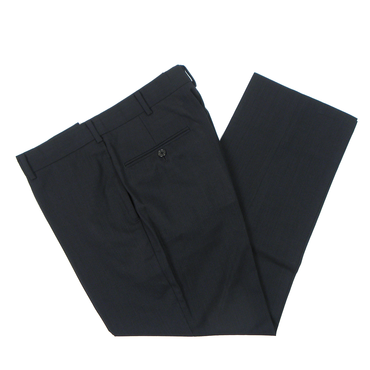 ジェイプレス J.PRESS ウール100% ノータックスラックス パンツ トラウザーズ AB5 ダークネイビー オンワード樫山 m0124 ...