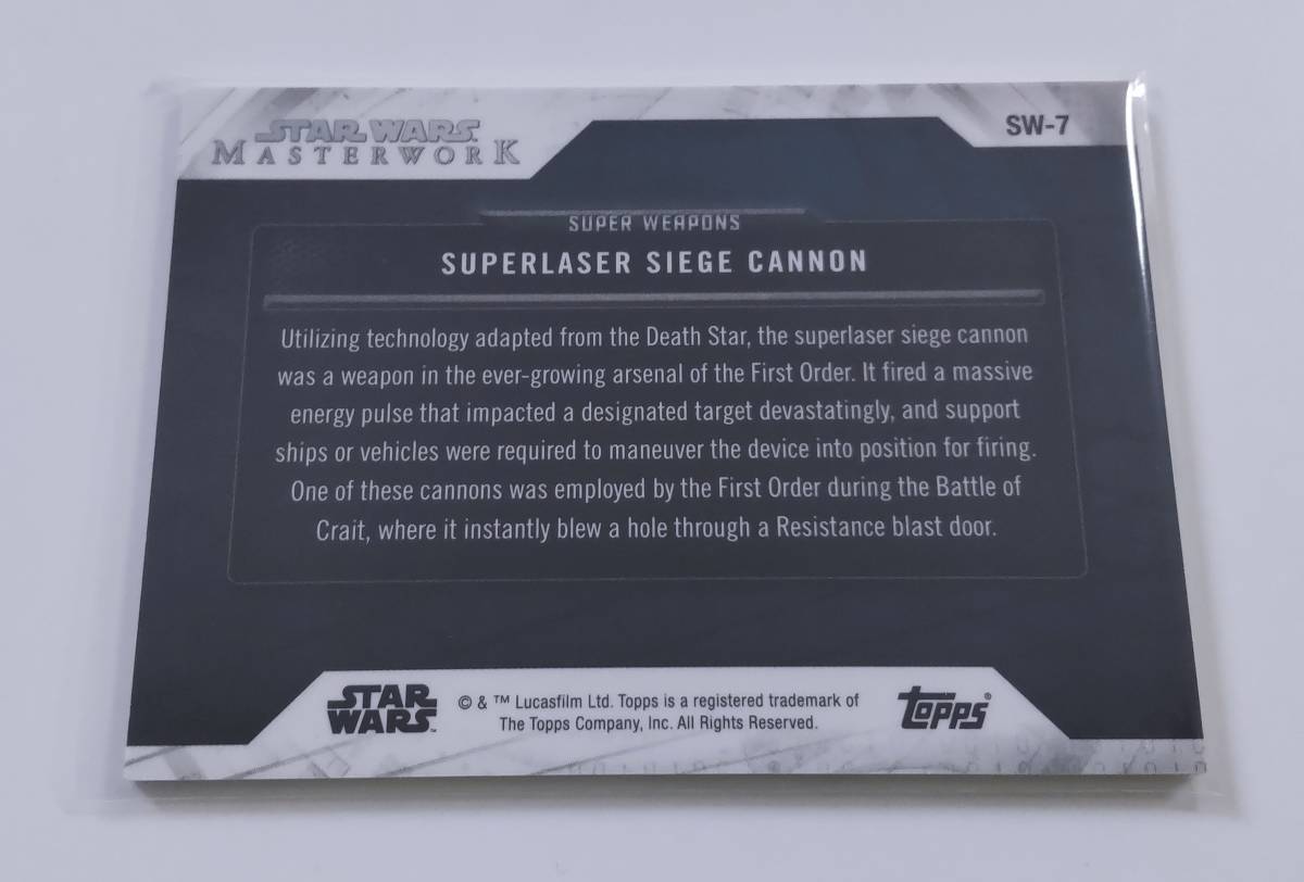 2018 Topps Star Wars Masterwork Superlaser Siege Cannon #SW-7 Rainbow ...