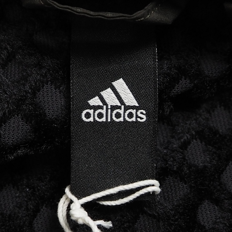 O144 アディダス 裏起毛 ウ―ブン ジャケット 2XL ブルゾン スタンドカラー 防風 保温 ゴルフ adidas 秋冬 3ストライプス ...