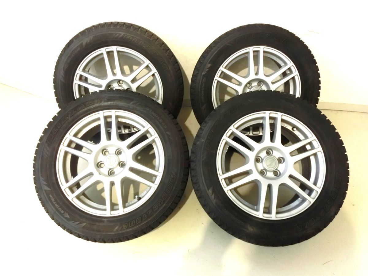 1000円スタート スタッドレスタイヤ付きホイール 4本 BLIZZAK DM-Z3 225/60/17 17インチ 7J 5穴 SUBARU ...