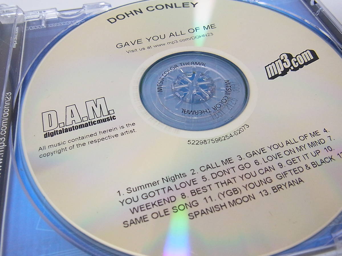 CD Dohn Conley / Gave You All Of Me 200X US ORIGINAL CD-R mp3.com RARE(R&B、ソウル)｜売買されたオークション情報 ...