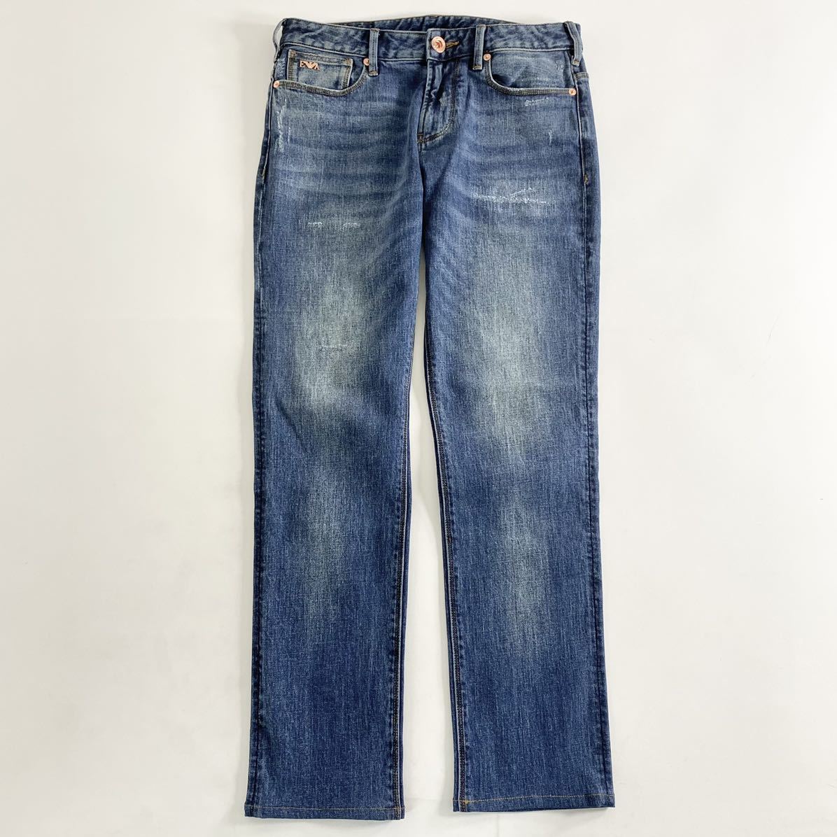 7c3 22年モデル EMPORIO ARMANI エンポリオアルマーニ イーグルロゴプレート デニムパンツ ジーパン W29 Mサイズ相当 ...