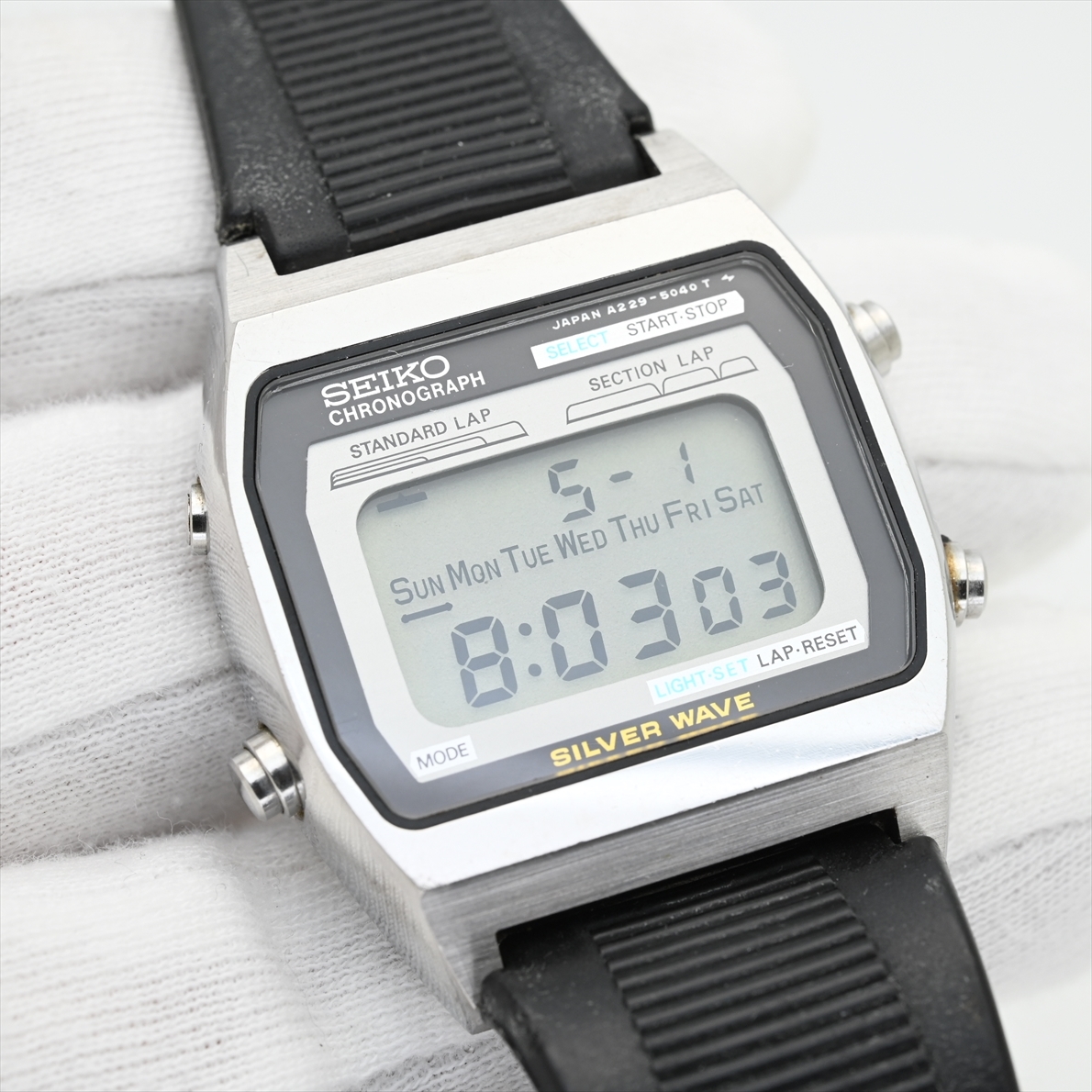 セイコー/SEIKO A229-5020 1979年製造 不具合あり シルバーウェーブ デジタル ビンテージ レトロ 純正ベルト クォーツ ...