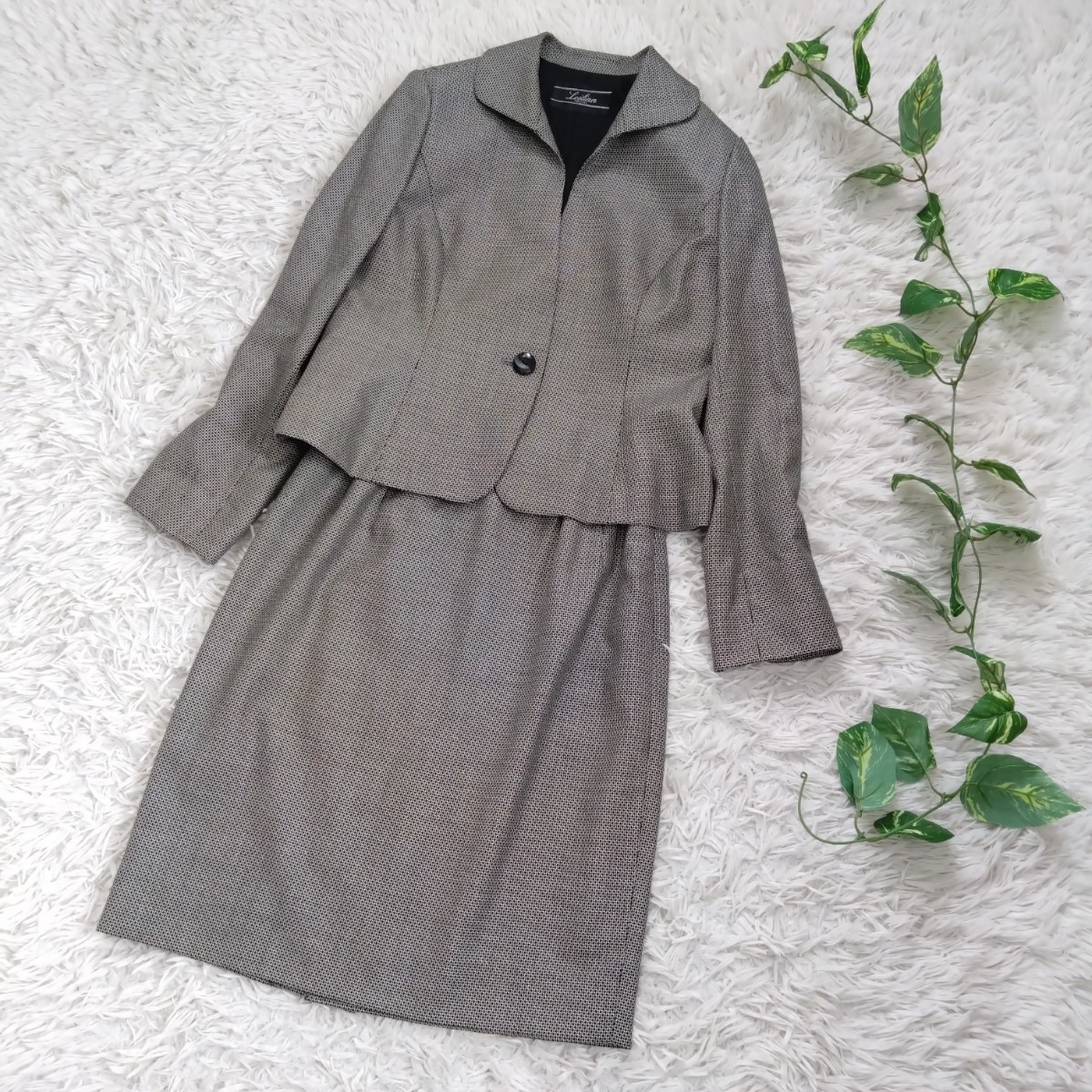 lelian レリアン スカートスーツ上下セット 11 L シルク 卒業式 入学式 フォーマル セレモニー セレモニースーツ ...