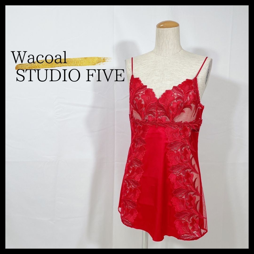 80サイズ Wacoal STUDIO FIVE キャミソール キャミ RE レッド 赤 上品 刺繍 ランジェリー ワコール スタディオファイブ 23025(Mサイズ)｜売買されたオークション ...