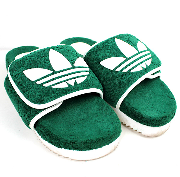 グッチ サンダル プラットフォームサンダル GUCCI adidas ダブルG 靴 11 アディダスコラボ グリーン×白 コットン×ラバー q693(男性用)｜売買されたオークション情報 ...