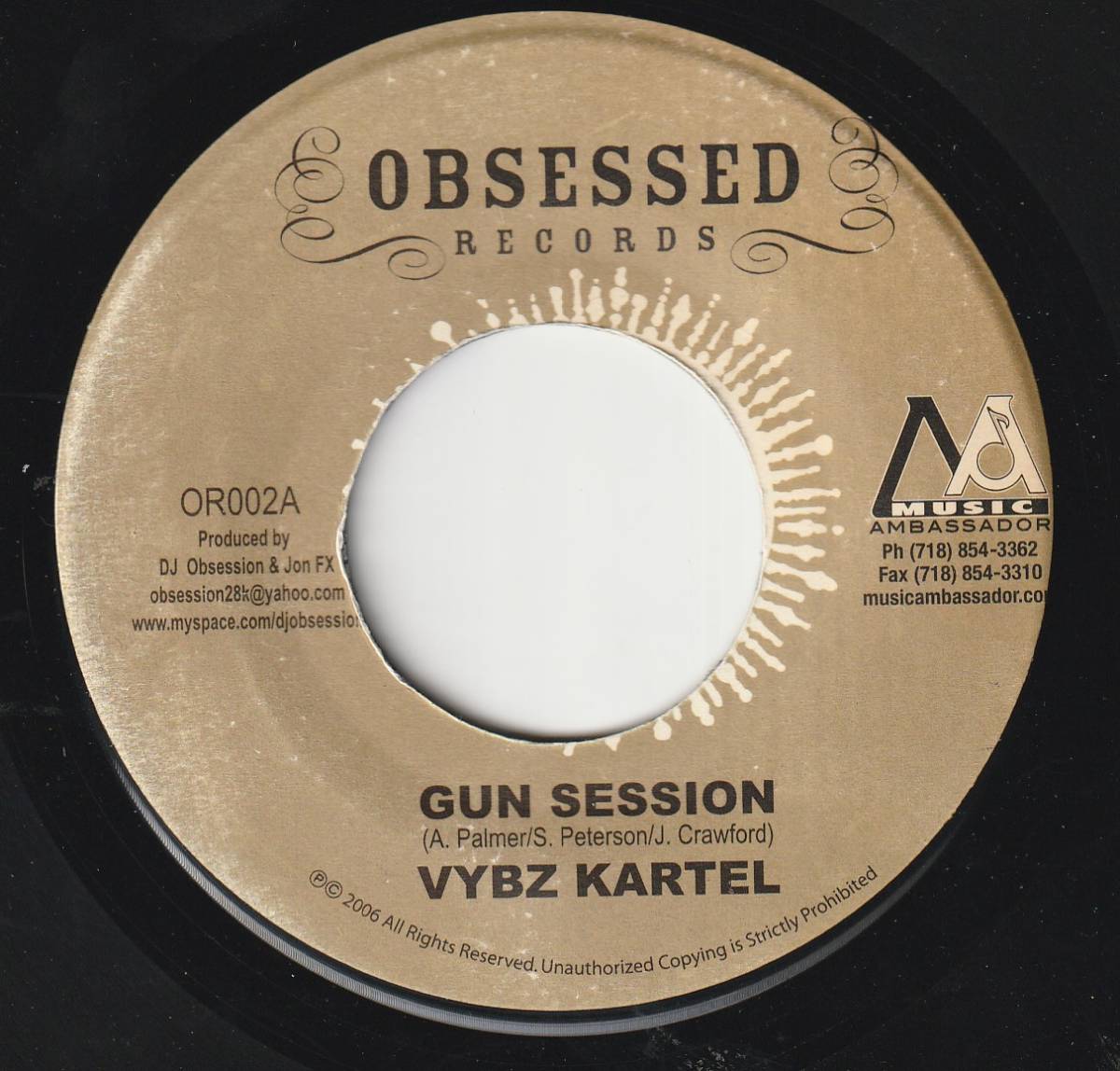 7"EP Vybz Kartel Gun Session 2006年 Dutty Dog riddim OR002 Obsessed 超音波 ...