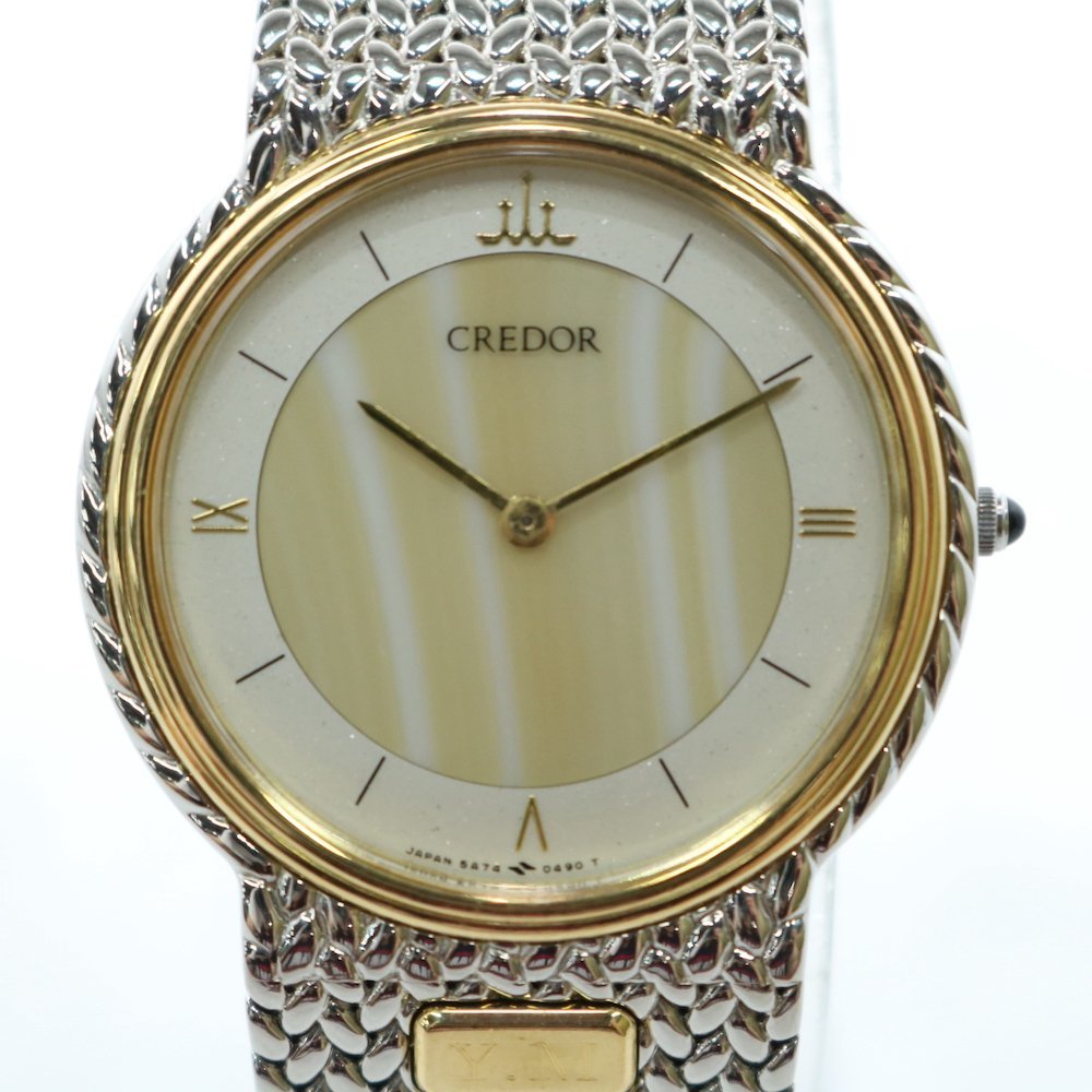 SEIKO/セイコー CREDOR/クレドール 18KT ベゼル 5A74-0240 クォーツ 腕時計 K18 金(クレドール)｜売買された ...