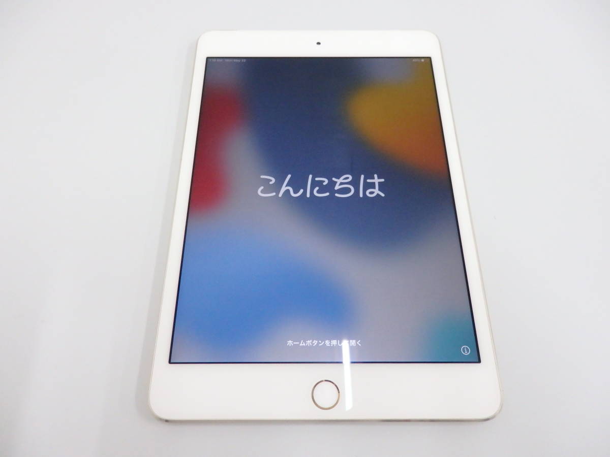 kd43 Apple/au 3A338J/A iPad mini4 16GB Gold Wi-Fi+Cellular ios:15.7.6 ...