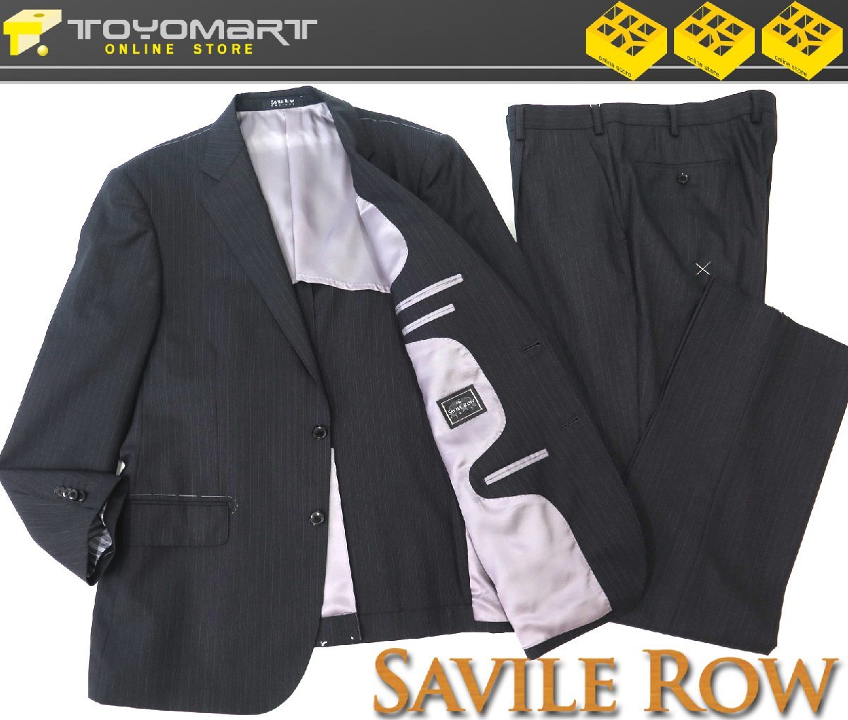 7056 Savile Row サビルロウ BRITANNIA シャドーストライプ プレミアムスタンダードスーツ グレー/BE5(Mサイズ)｜売買されたオークション情報、yahooの商品情報を ...