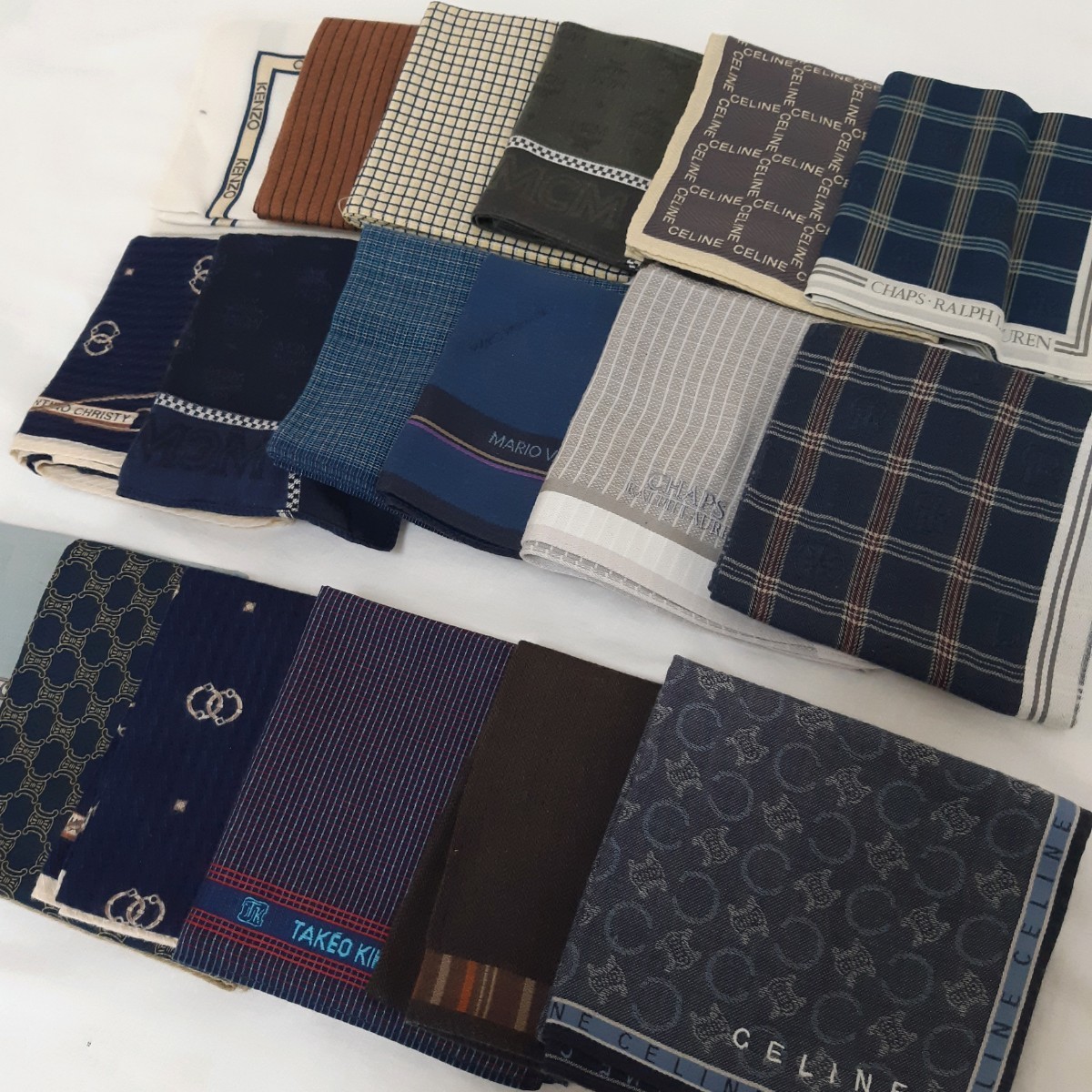 ブランドハンカチ メンズハンカチ ハンカチ CELINE MCM CHAPS KENZO VALENTINO Mr.JUNKO まとめ売り ...