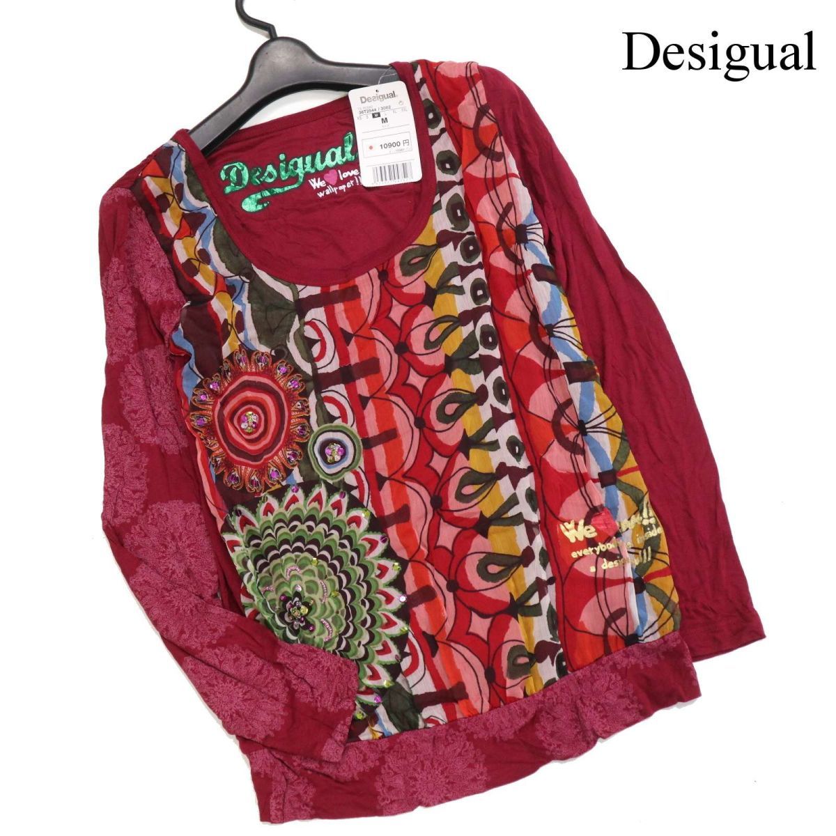 Desigual デシグアル 通年 スパンコール&プリント デザイン 長袖 カットソー Tシャツ Sz.M レディース D3T01252_6#F(Mサイズ)｜売買されたオークション情報 ...