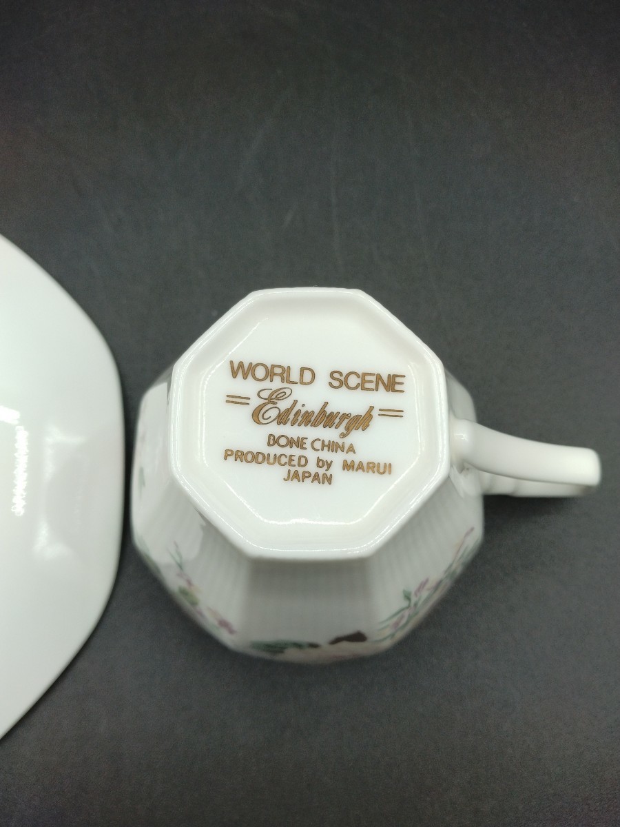 MARUI マルイ WORLD SCENE BONE CHINA EDINBURGH 花柄 金彩 カップ＆ソーサー(コーヒー、ティー兼用)｜売買されたオークション情報、yahooの商品情報を ...