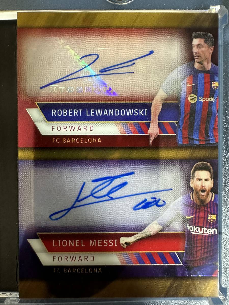 激レア topps barcelona chrome 1/1 lionel messi robert lewandowski david ...