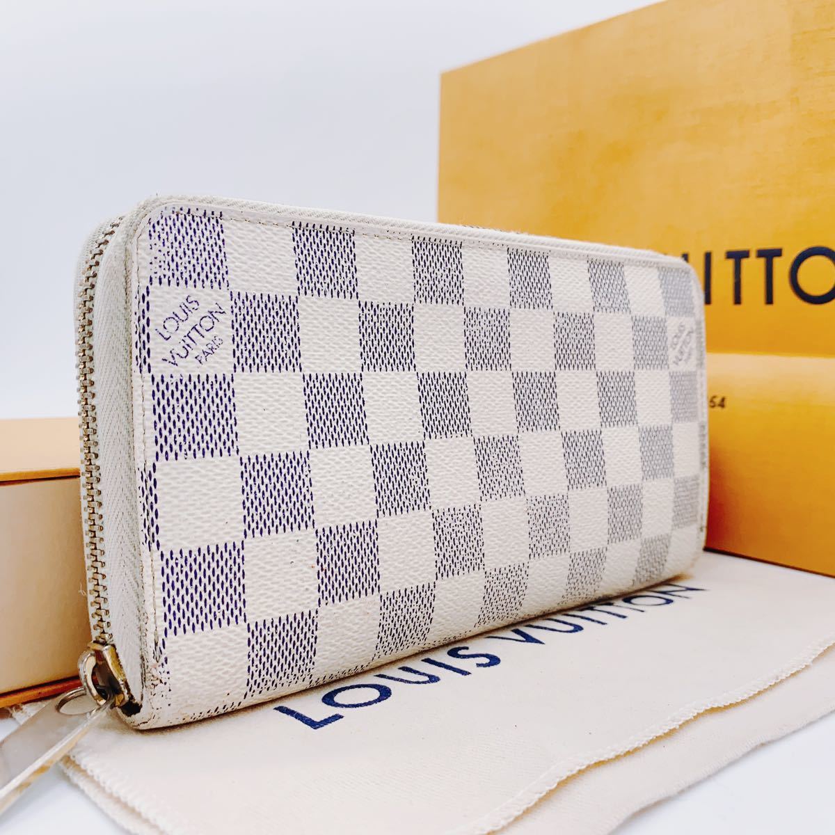 A2069 正規品 LOUIS VUITTON ルイヴィトン ダミエ アズール ジッピーウォレット ラウンドファスナー長財布 ウォレット ...