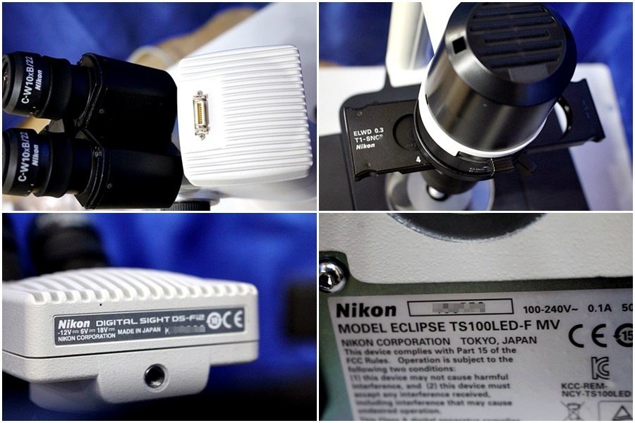Nikon ニコン 培養倒立顕微鏡 ECLIPSE TS100LED-F-MV /対物レンズ×4個&カメラコントロールユニット DS-L3 ...
