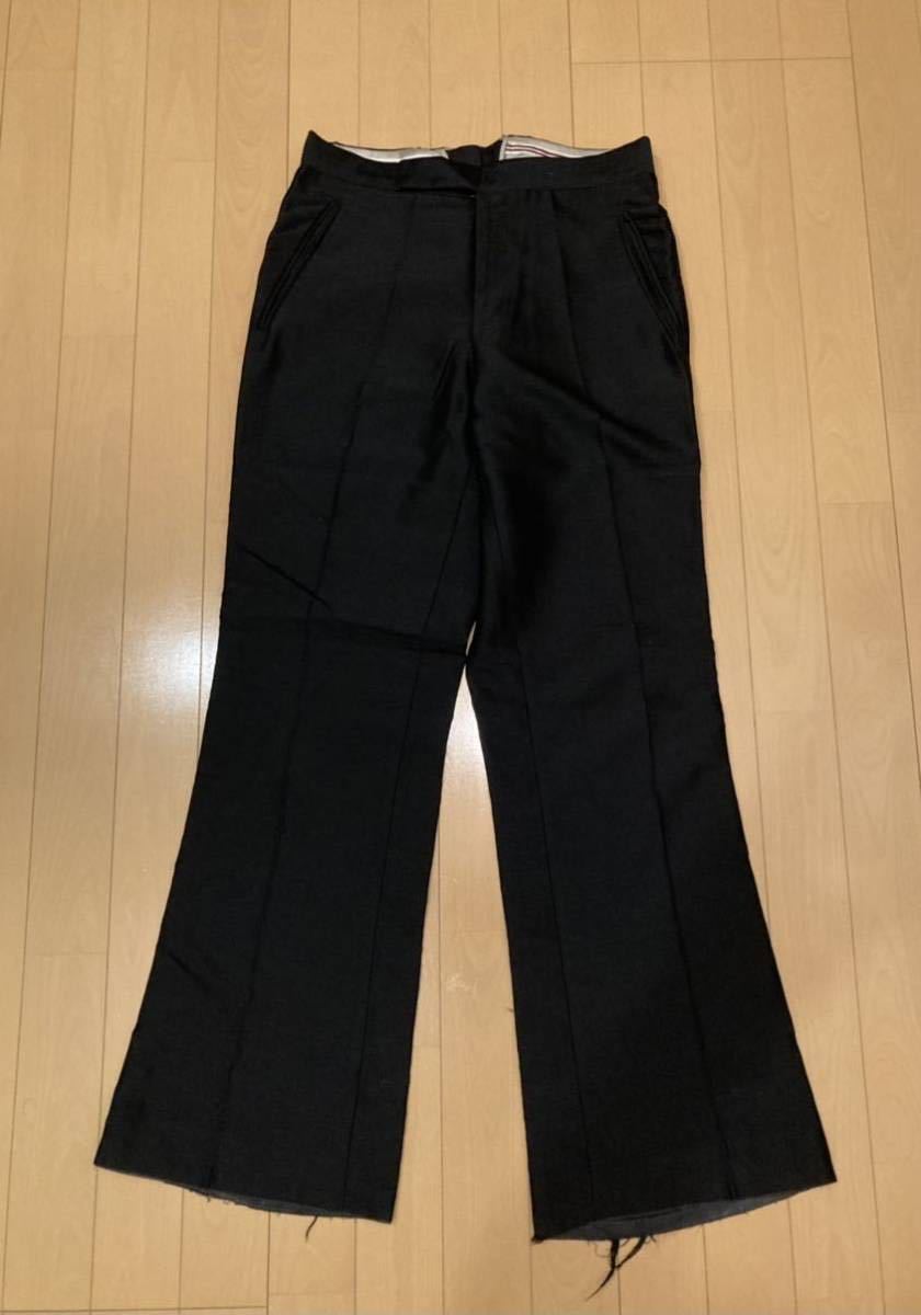 EURO Vintage Side Line Slacks Black フレア ブーツカット Boots Cut ユーロ古着 ブラック ...