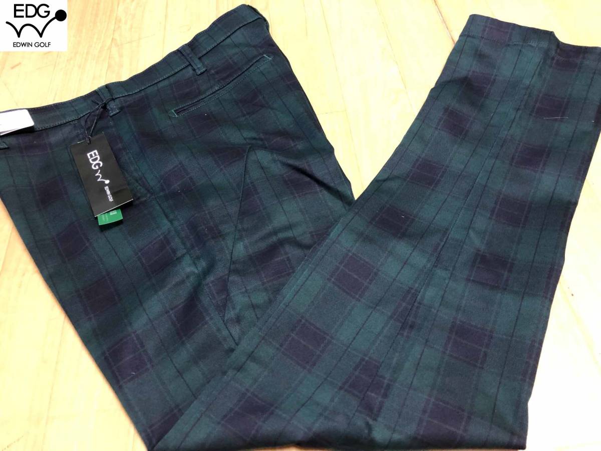 EDWIN GOLF エドウインゴルフ ストレッチ 調湿 スリムテーパード チェック柄ロングパンツ EDG002 204 83(82cm～)｜売買されたオークション情報、yahooの商品情報を ...