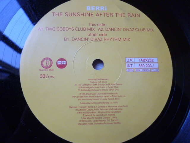 BERRi / Sunshine After The Rain キャッチーPOP EUROダンス 12 DONNA SUMMER I FEEL ...