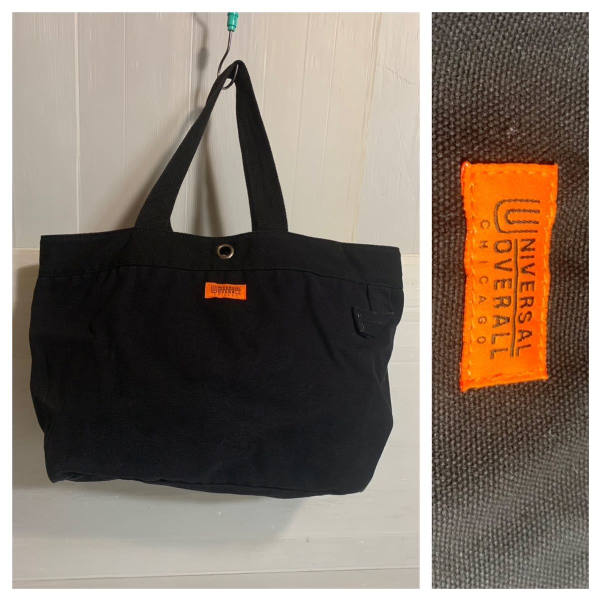 UNIVERSAL OVERALL CHICAGO ユニバーサルオーバーオール 黒 キャンパス トートバッグ ブラック 鞄 かばん カバン ...