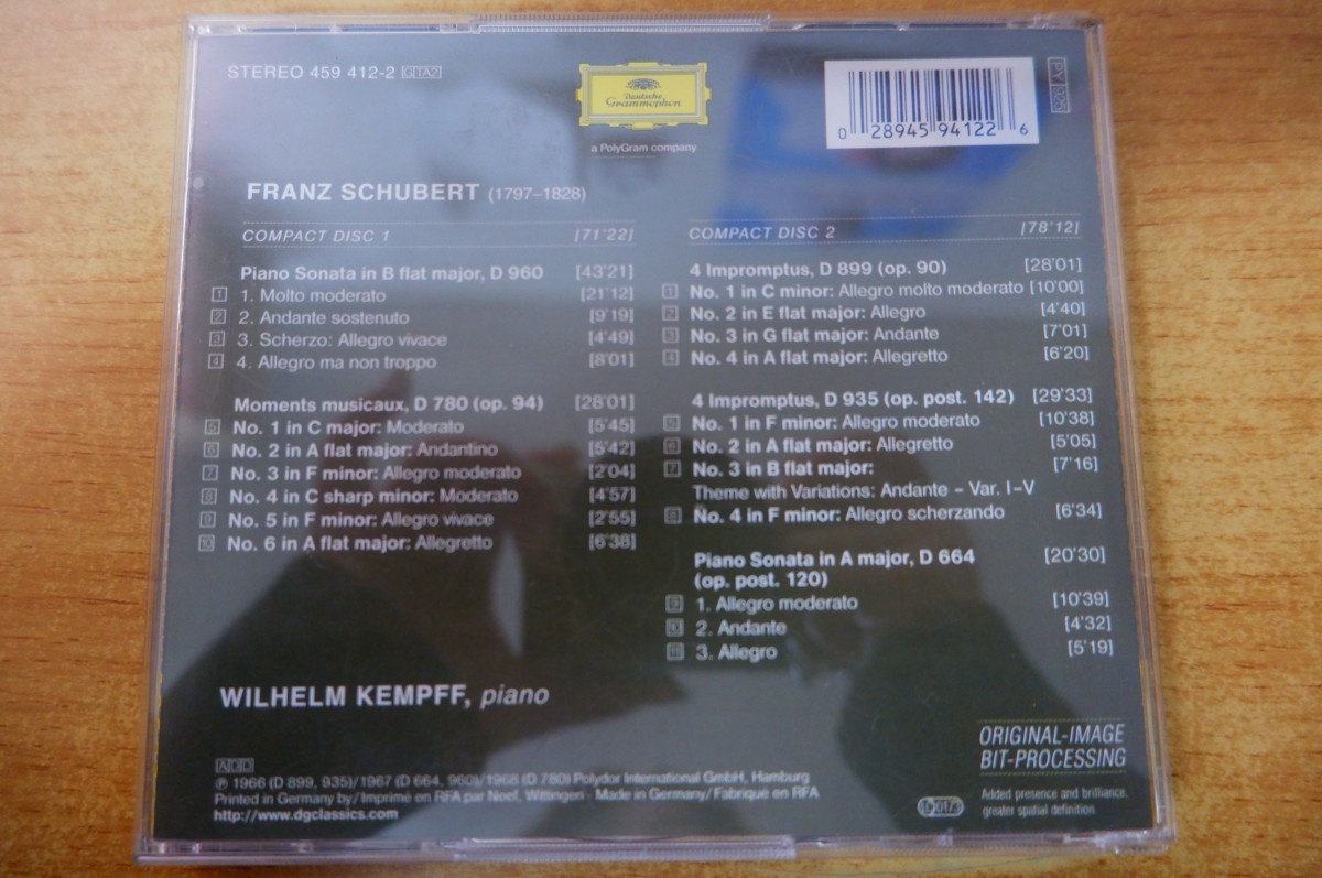 CDk-2842＜2枚組＞Franz Schubert Wilhelm Kempff / Impromptus D 899 & 935 ...
