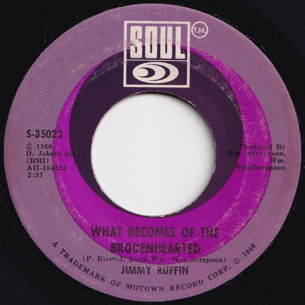 Jimmy Ruffin What Becomes Of The Broken Hearted / Baby I've Got It Soul ...