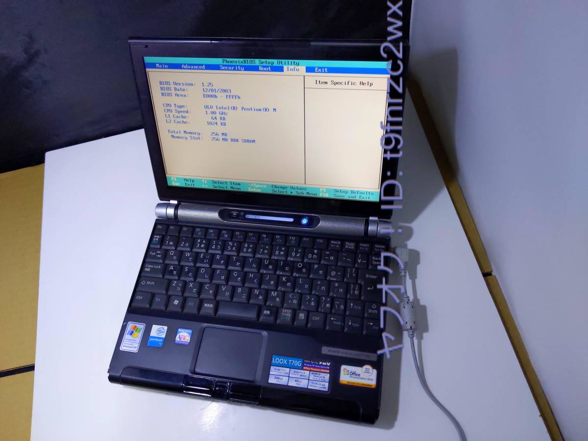 富士通 FMV-BIBLO LOOX T70G Pentium M 1.0GHz 256MB 60GB FMVLT70G 10.6型ワイド ...