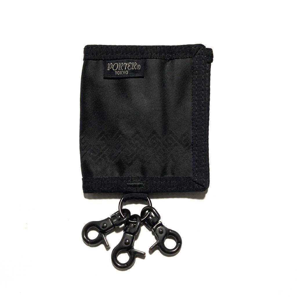 /PORTER/Key Hook/Coin Purse/Black/Nylon/ポーター/キーフック付きコインケース/ブラック/ナイロン ...