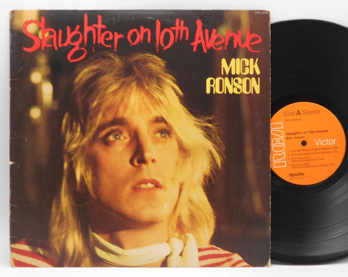 US ORIG PROMO LP MICK RONSON/Slaughter On 10th Avenue 1974年 初回橙ラベ 1stソロ ...