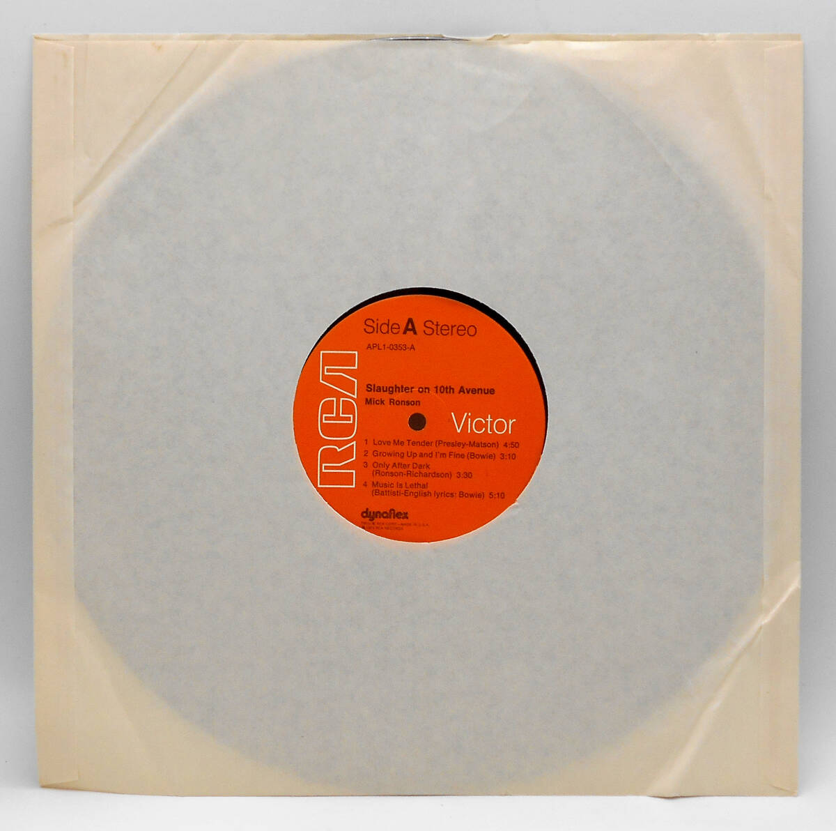 US ORIG PROMO LP MICK RONSON/Slaughter On 10th Avenue 1974年 初回橙ラベ 1stソロ ...