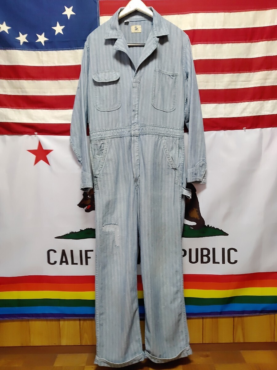 VINTAGE 60〜70s BLUE BELL ブルーベル オーバーオールオールインワン ツナギ ヘリンボーン 38size(オーバーオール)｜売買されたオークション情報、yahooの商品 ...