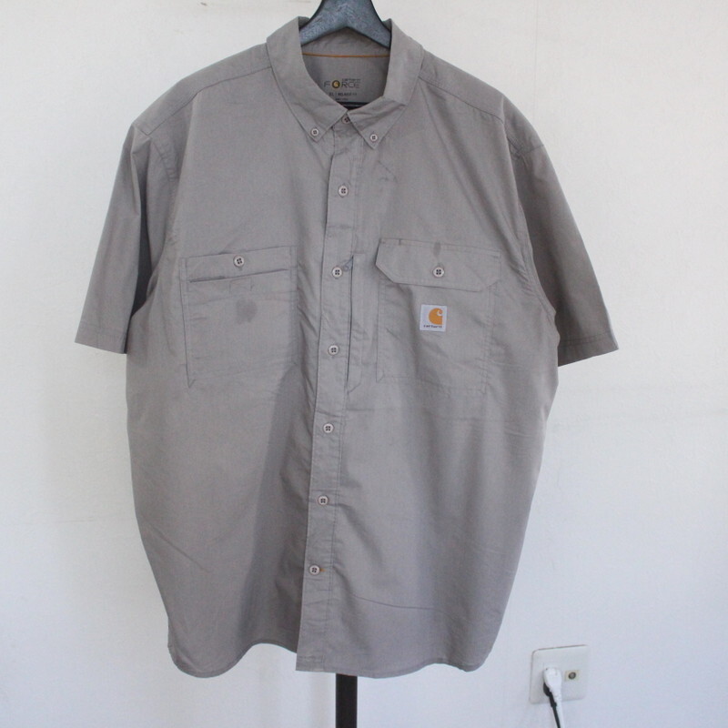 E394 2000年代製 carhartt カーハート 半袖ワークシャツ 00s 表記XLサイズ グレー 灰色 アメカジ ストリート 古着 古着卸 オールド 激安(半袖シャツ)｜売買された ...