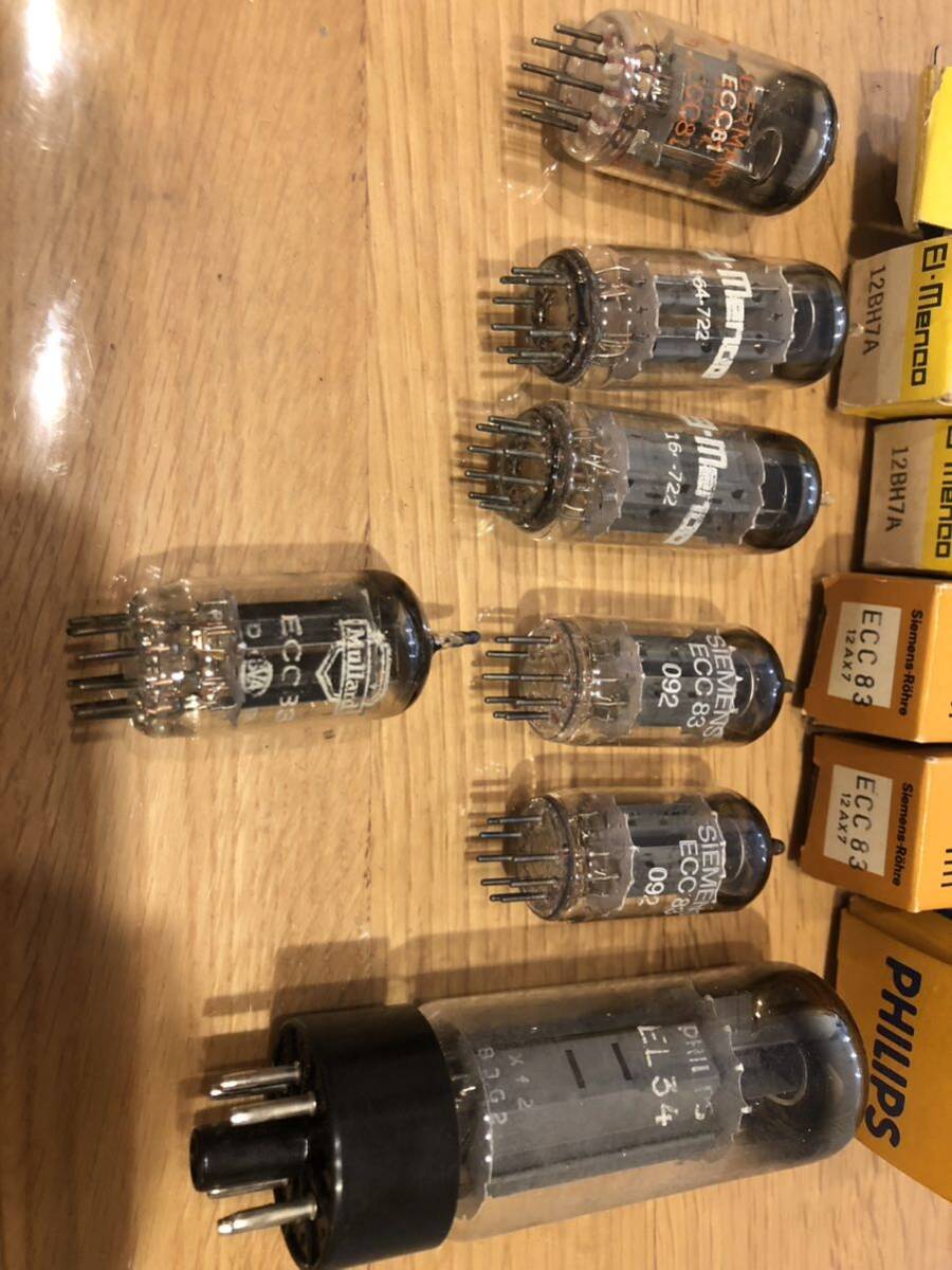 真空管 7本 Mullard ECC83 Amperex ECC81 12AT7 EL Menco 12BH7 SIEMENS ECC83 ...