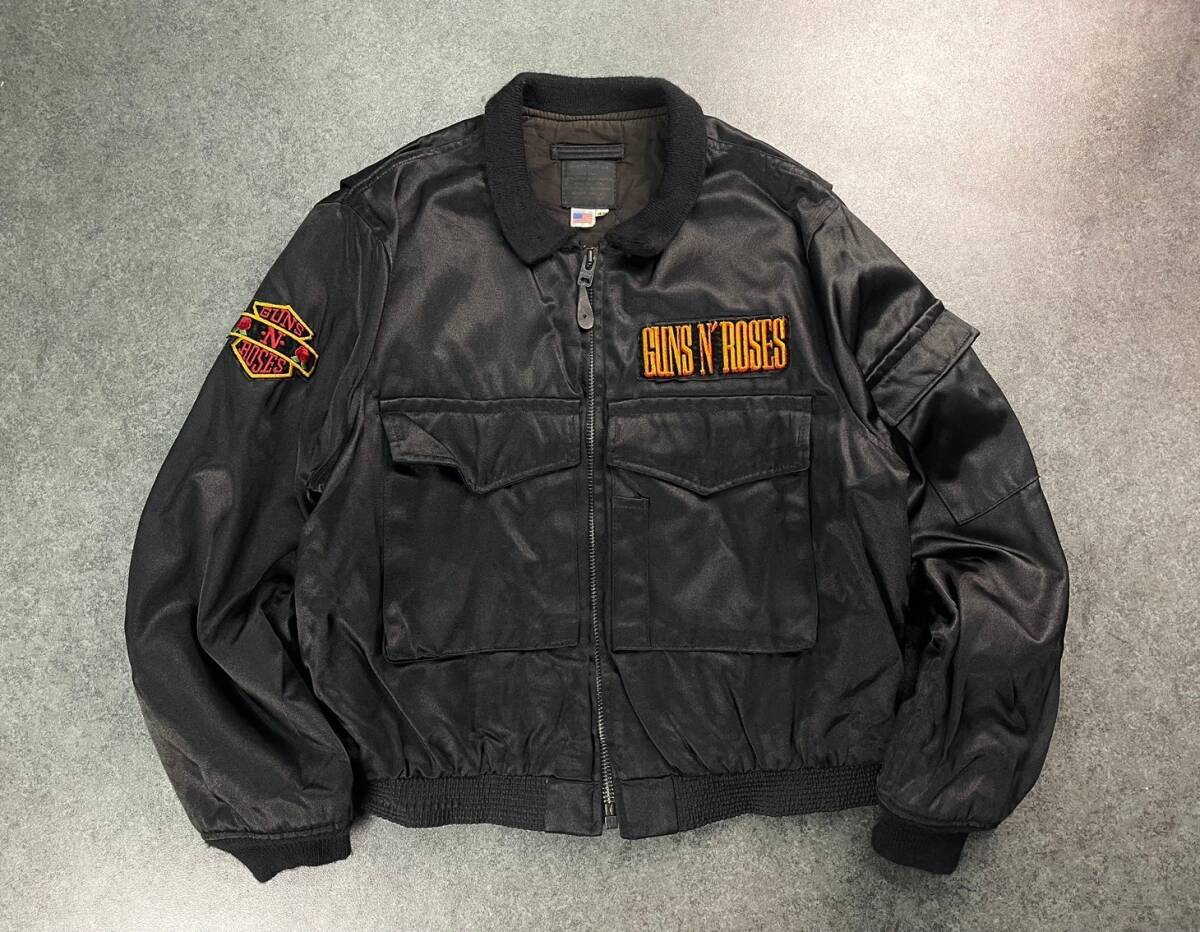 Wm662 ヴィンテージ USA製 GUNS N' ROSES ガンズアンドローゼズ U.S.NAVY TYPE G-8 フライト ジャケット ...