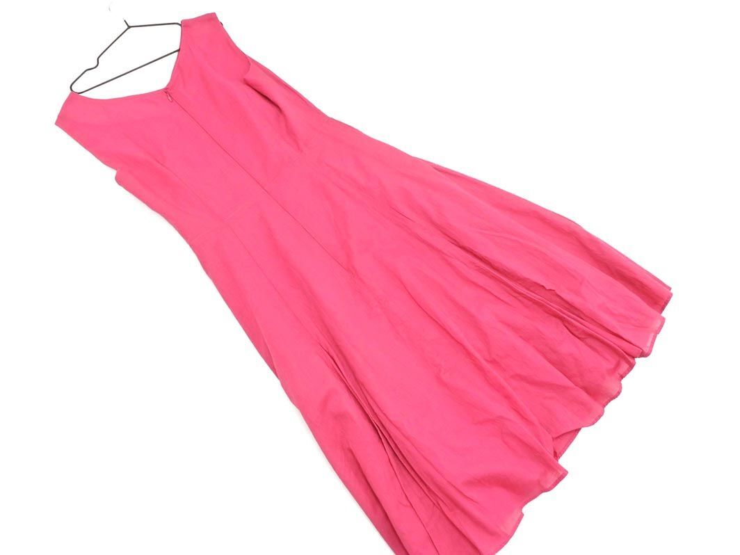 JUSGLITTY ジャスグリッティー Vネック ノースリーブ Aライン ワンピース size1/ピンク eeb3 レディース(ジャス ...