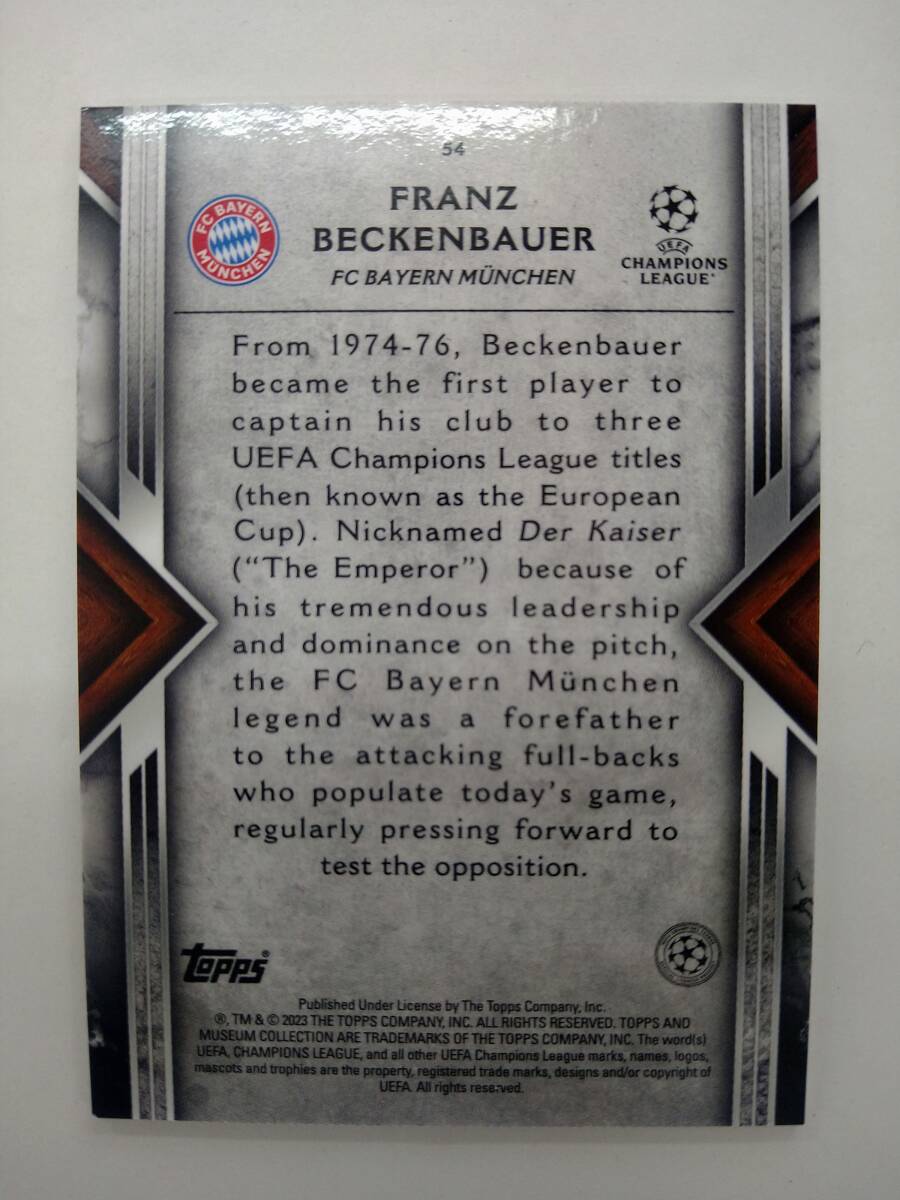 TOPPS 2022-23 MUSEUM COLLECTION BASE No.54 FRANZ BECKENBAUER PURPLE ...
