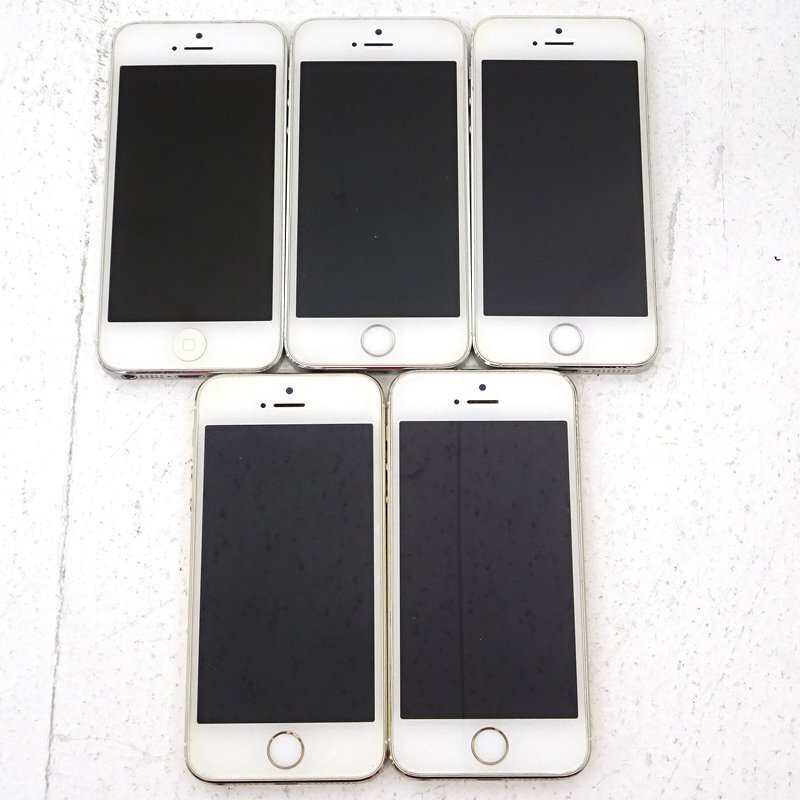 ジャンク Apple iPhone 5 ホワイト&シルバー Model:A1429 1台 iPhone5s シルバー Model:A1453 ...
