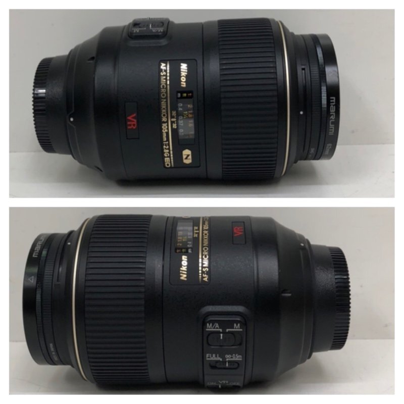 Nikon ニコン AF-S 105mm 1:2.8G 単焦点マイクロレンズ レンズフード付き レンズフィルター 62mm 付き ケース付き ...