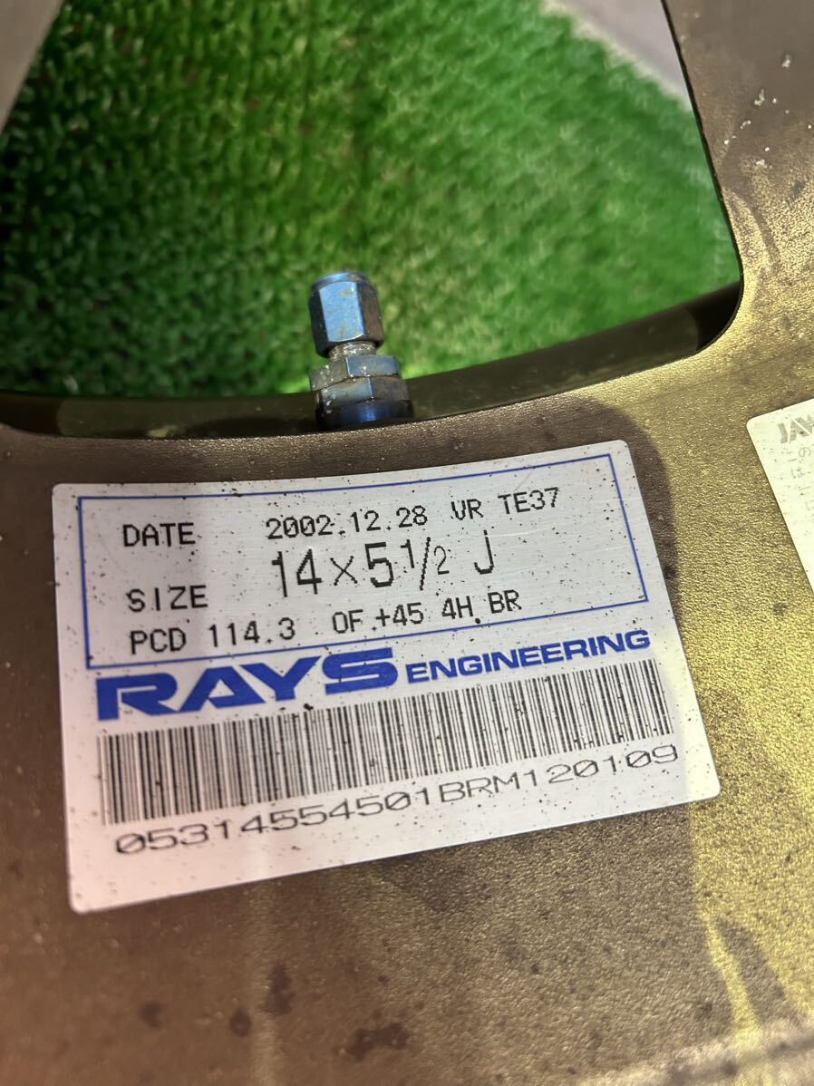 RAYS TE37 14x5 1/2J PCD114.3 4穴 155/55R14 カプチーノ EA11R 51キャリー(ラジアルタイヤ ...