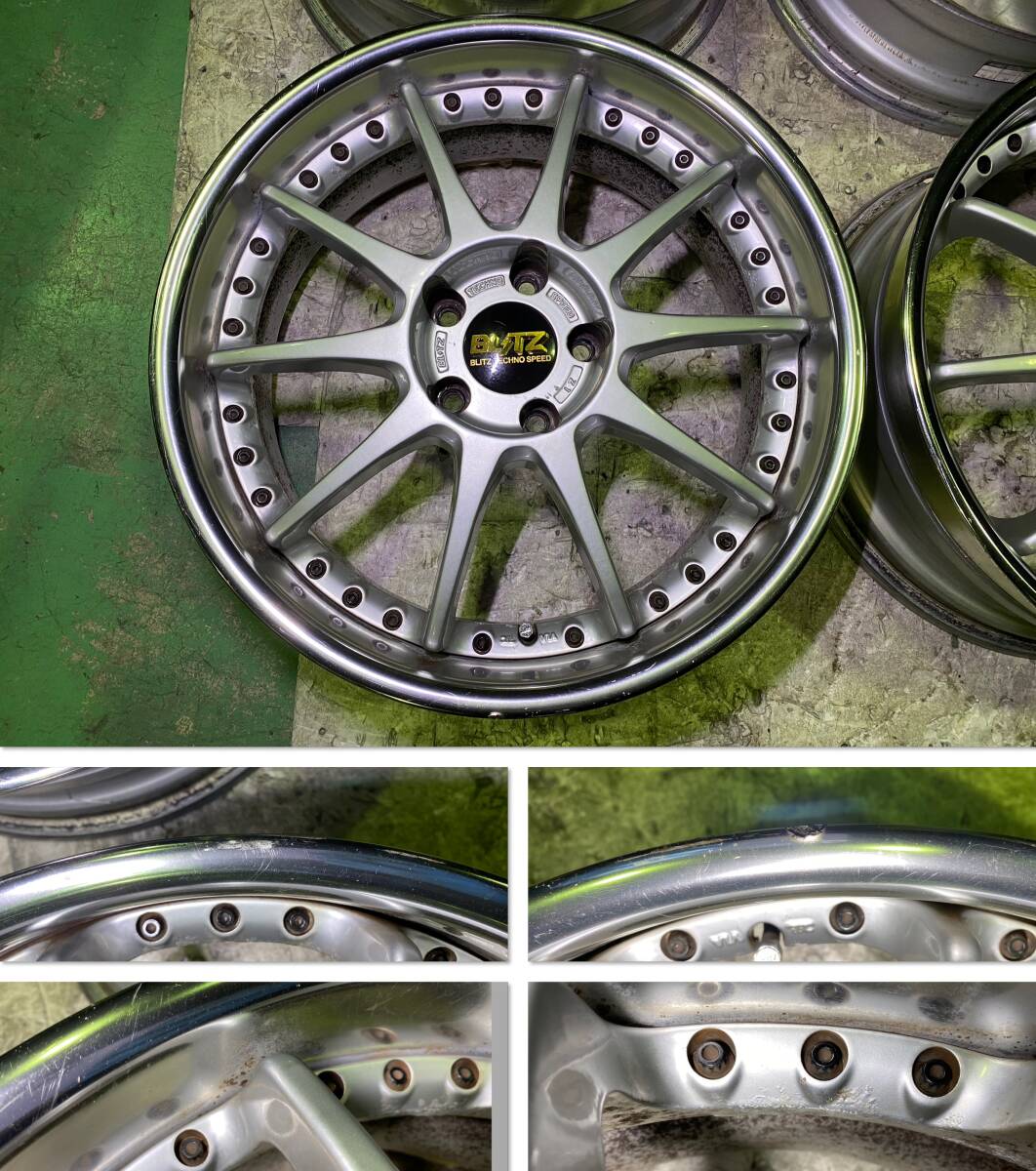 絶版 当時物 BLITZ TECHNO SPEED Z1 ブリッツ テクノスピード Z1 18インチ 8J +35 9J +38 PCD114 ...