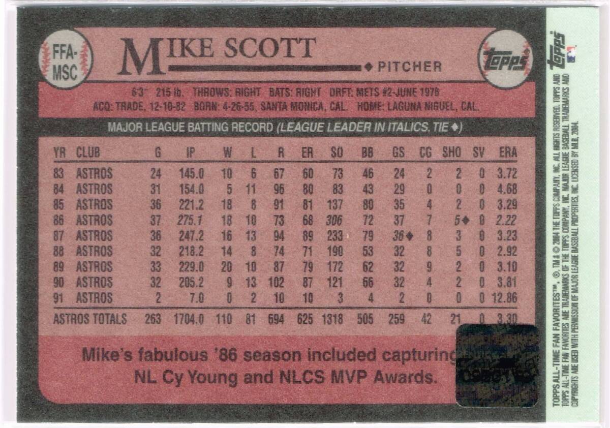 MLB 2004 Topps All-Time Fan Favorites Archives Autograph #FFA-MSC Mike ...