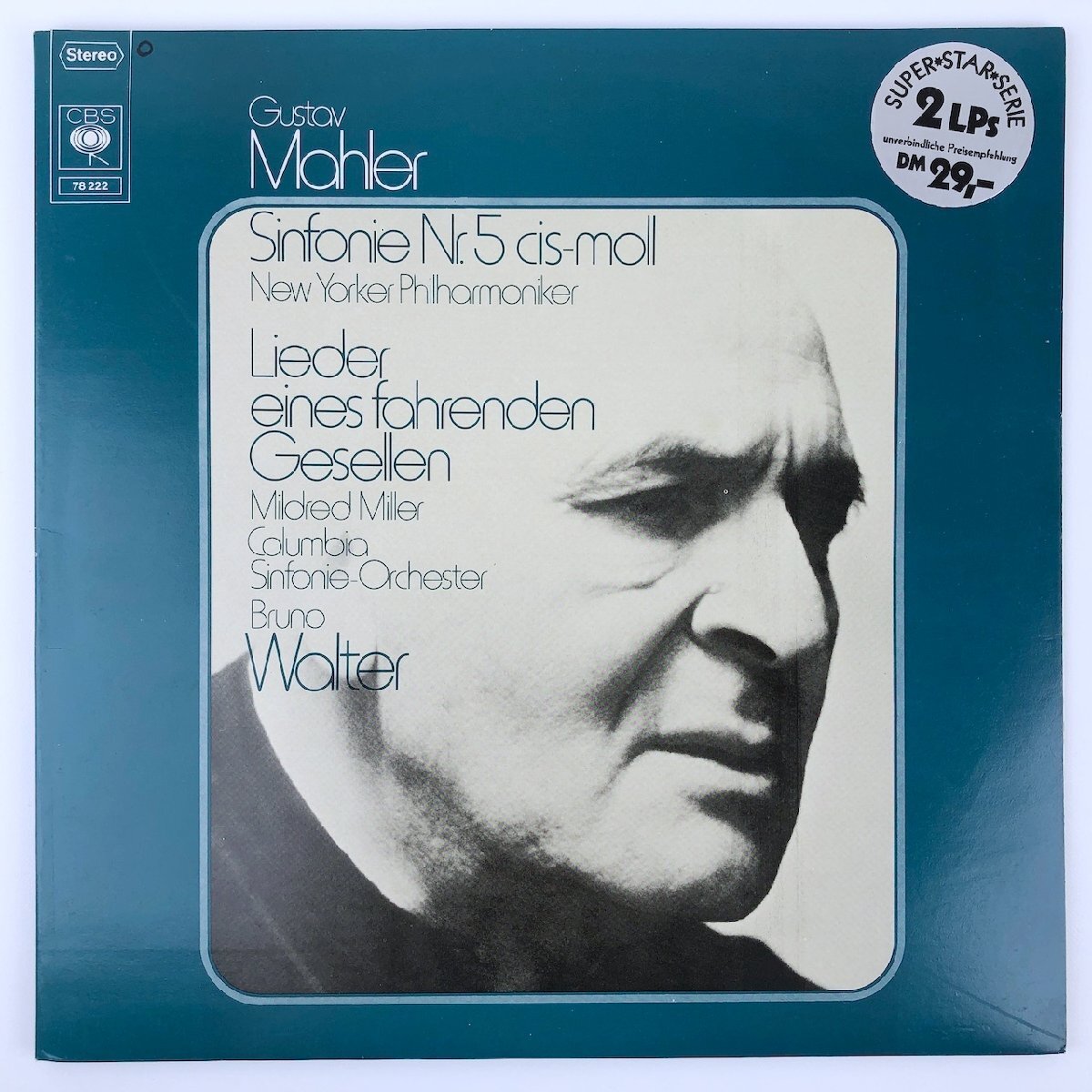 LP/ ワルター ニューヨーク フィル / マーラー：交響曲第5番 さすらう若人の歌 / ドイツ盤 2枚組 コーティングJK CBS S78222 41031(交響曲)｜売買されたオークション ...