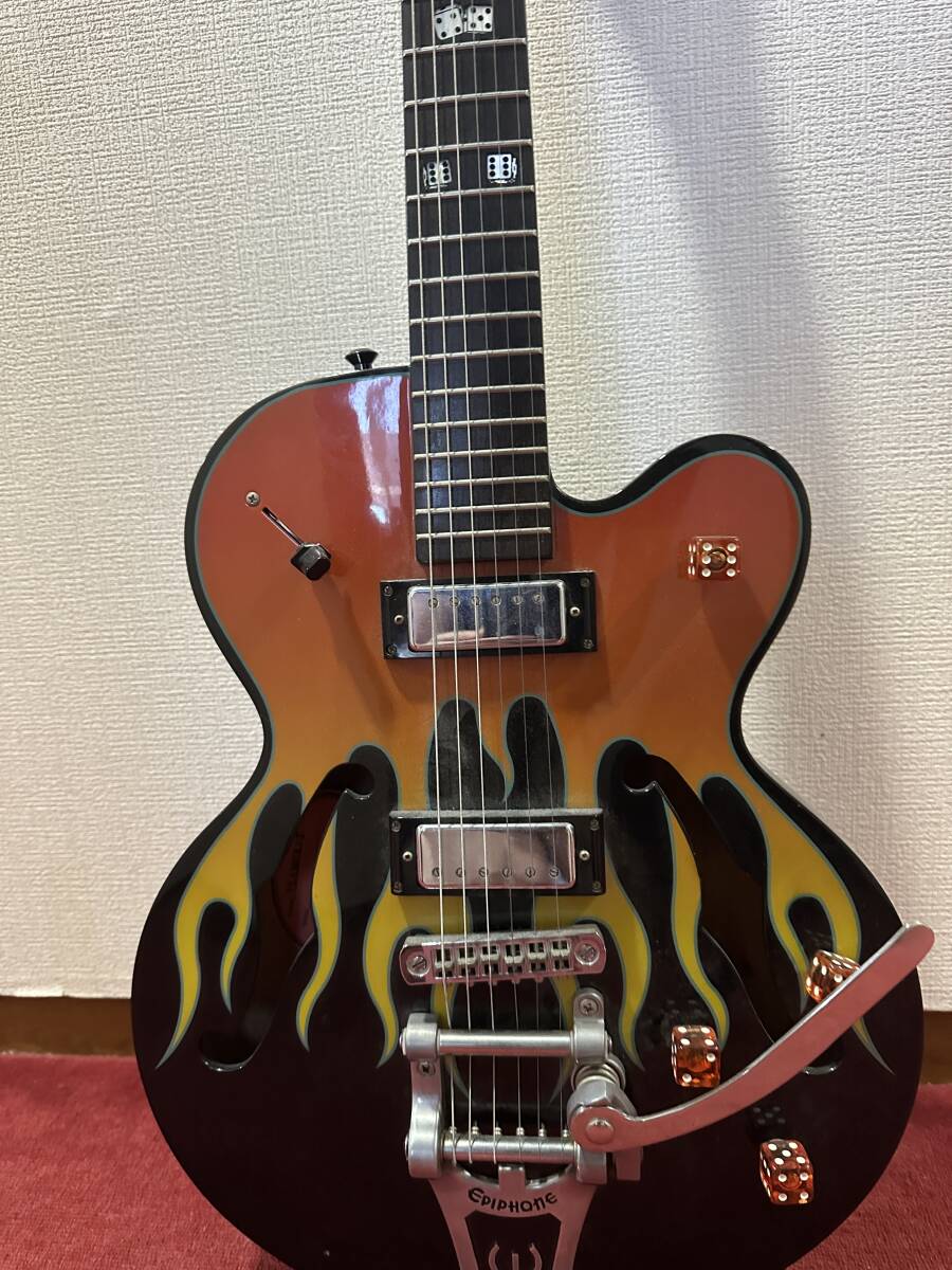 Epiphone ホロウボディモデル Flamekat ダイス ソフトケース付き(エピフォン)｜売買されたオークション情報、yahooの商品 ...