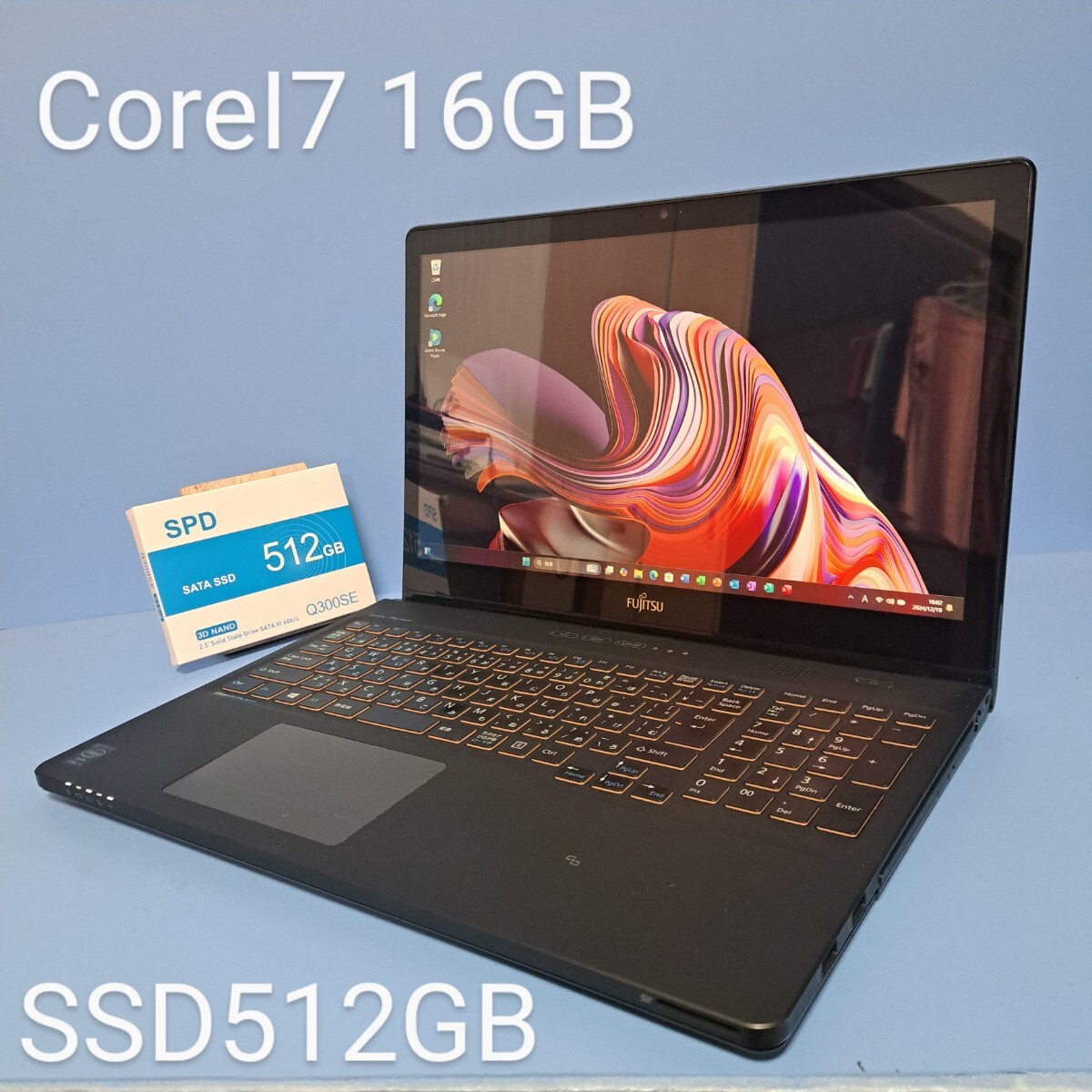 最強Corei7 メモリ16GB/ SSD512GB/LIFEBOOK/AH77/S/タッチパネルフルHD液晶Windows11/カメラ/Office2021/富士通/FUJITSU ...