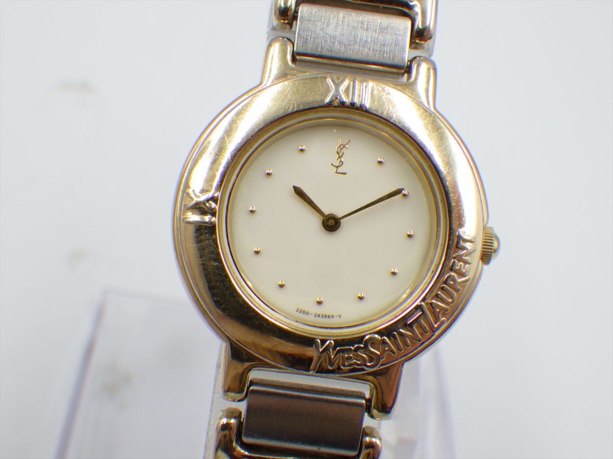 355649/② 1円スタート Yves Saint Laurent イヴサンローラン YSL アイボリー文字盤 レディース 時計 クオーツ ケース23mm(イヴ・サンローラン)｜売買された ...